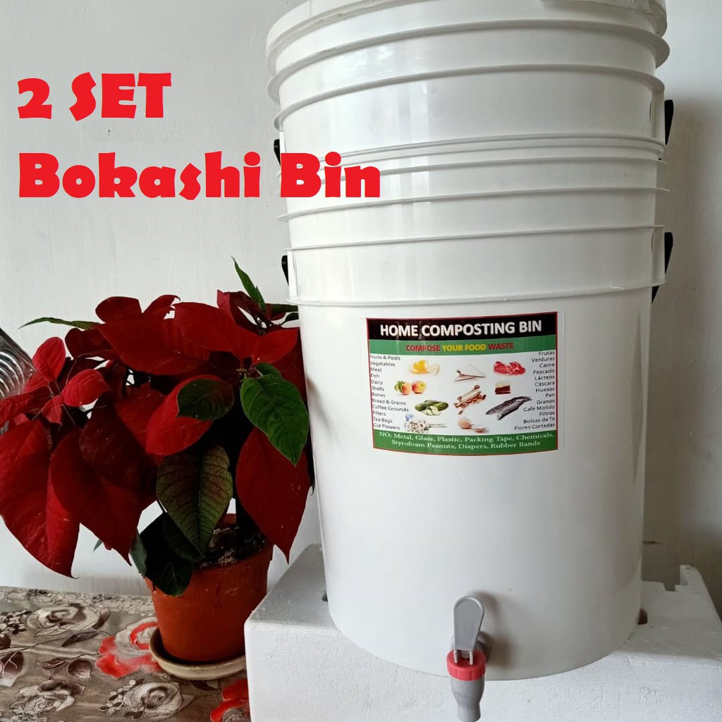 2 SET Double Bucket Bokashi Bin 20L | Shopee Malaysia