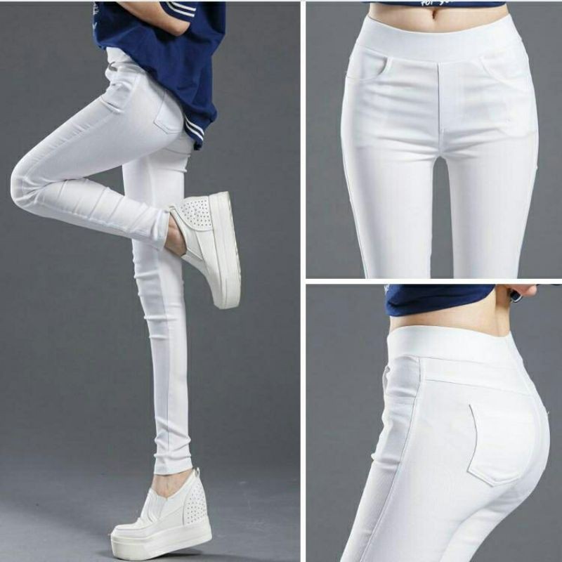 🇲🇾Ready Stock👖Women Casual Denim Jagging Pants Skinny, High Waist Long ...
