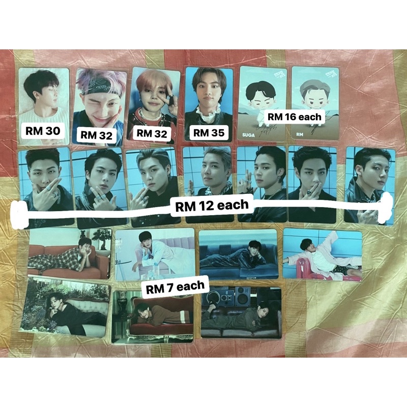 BTS OFFICIAL PHOTOCARD - RM LY TEAR, RM MOTS PERSONA, RM YNWA, JIN ...