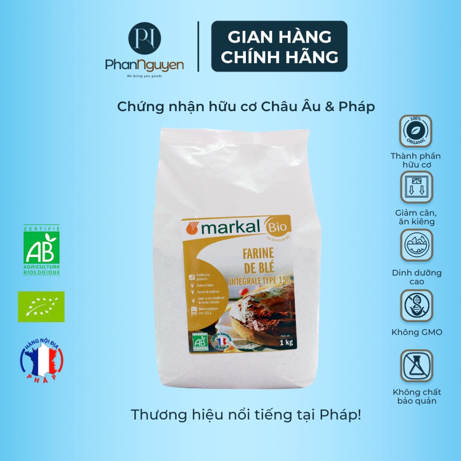 Organic Whole Wheat Flour T150 Markal 1kg | Shopee Malaysia