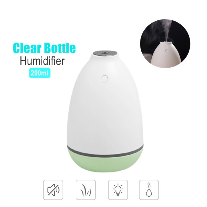 USB Clear Bottle Humidifier Ultrasonic Home Air Moisturizer Mute Mini ...