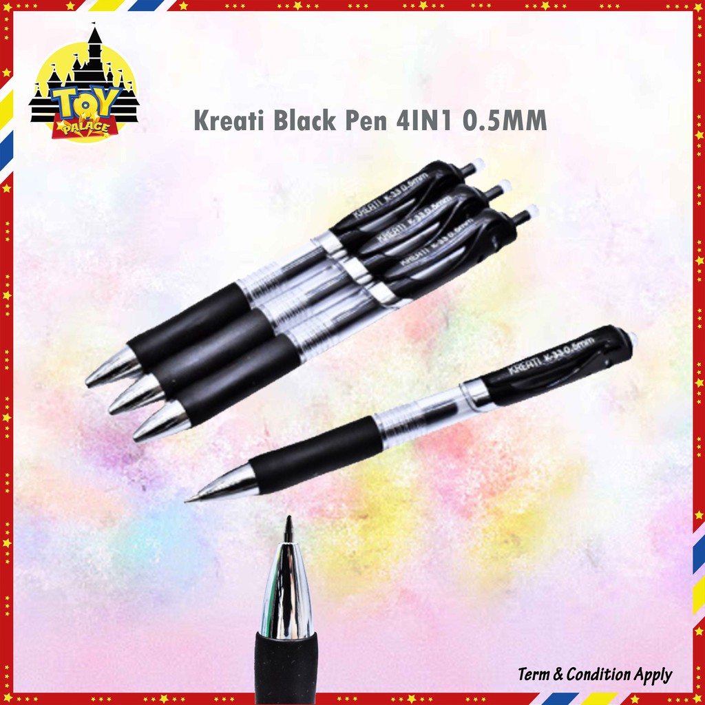 🇲🇾 Ready Stock 💕Super smooth Black Pen 4 IN 1 0.5MM | Shopee Malaysia