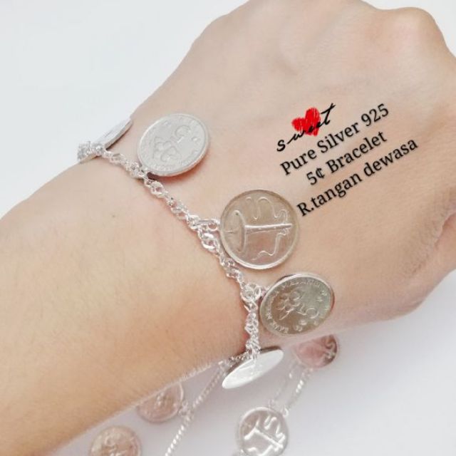 925 Silver Bracelet for Women Gelang Tangan Perempuan Perak Tulen 925 ...