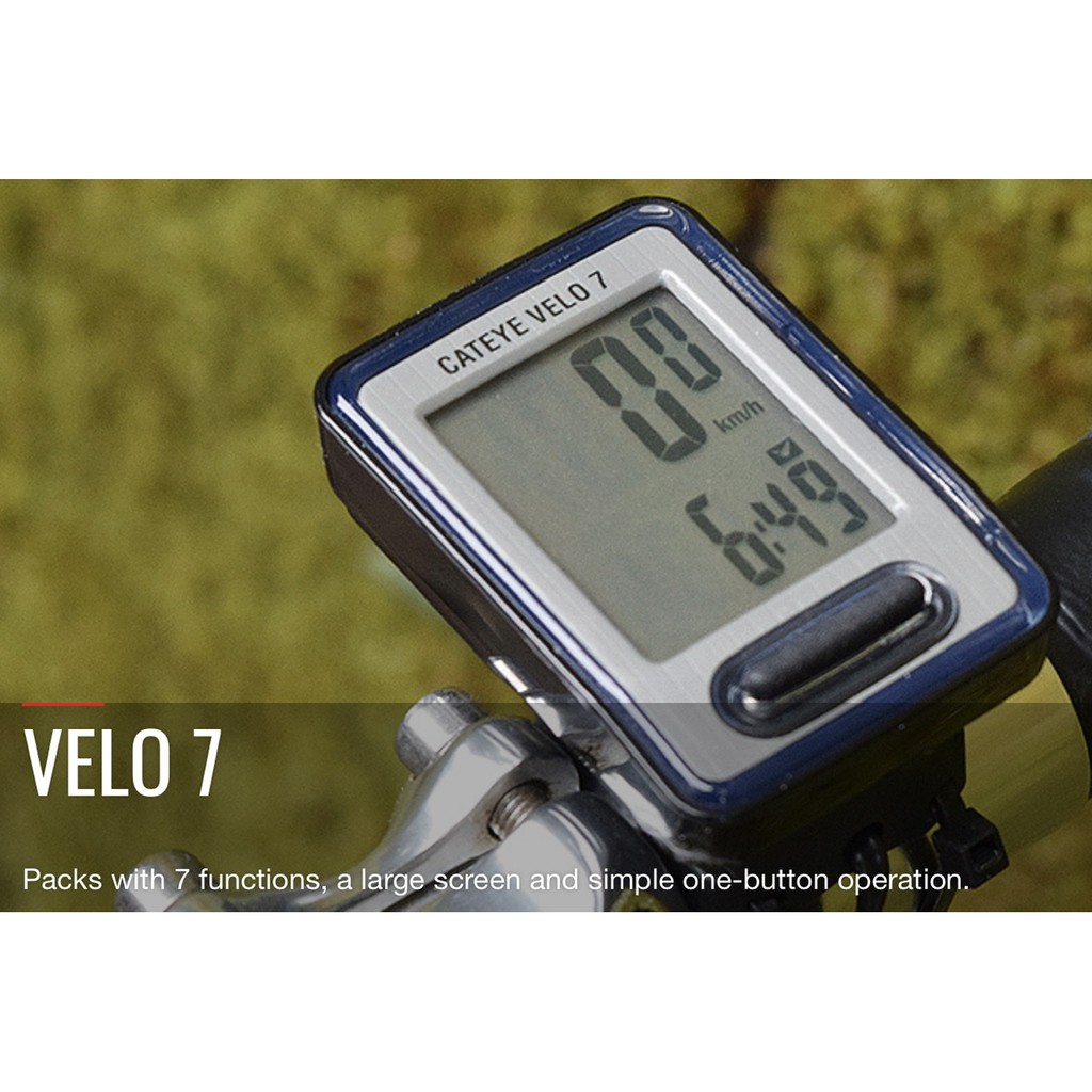 Cateye Velo 7 Meter CC-VL520 Slim Speedometer/Cycling Computer/Speed ...