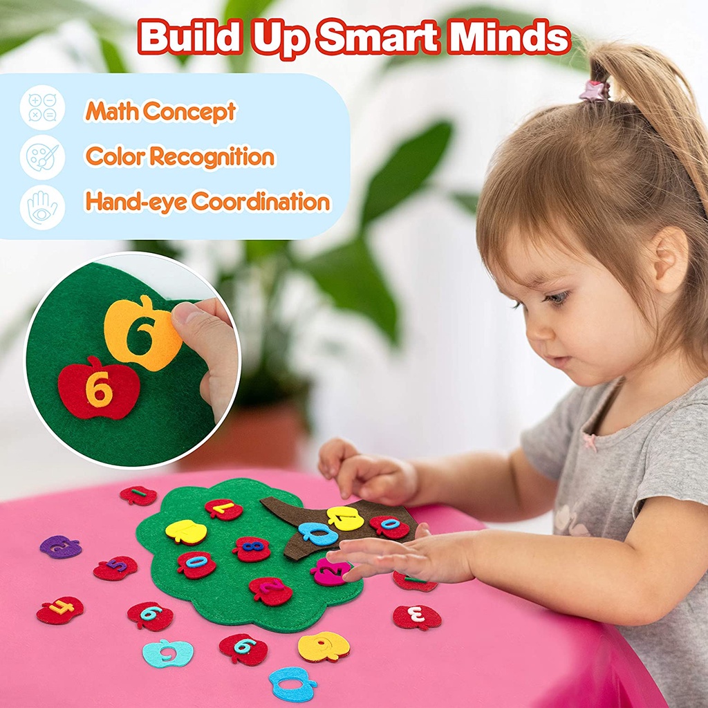Counting Math Felt Toy Matching Number Sorting Game Montessori STEM ...