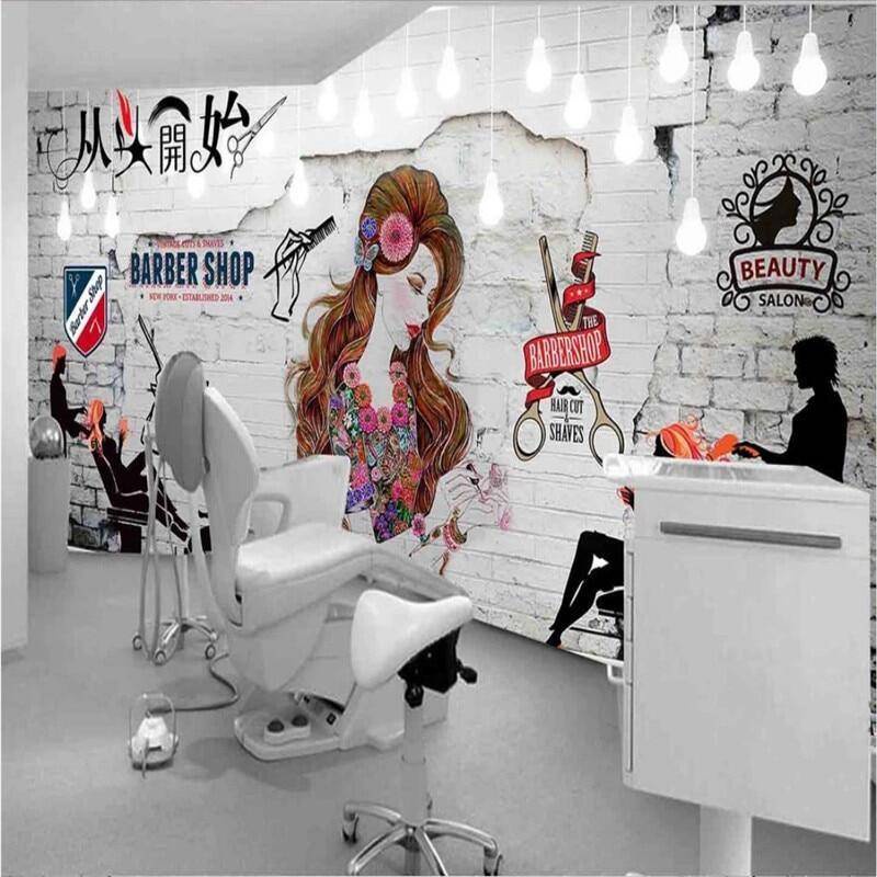 Custom Modern Hair Salon Background Wall Paper Mural for Hairdressing ...