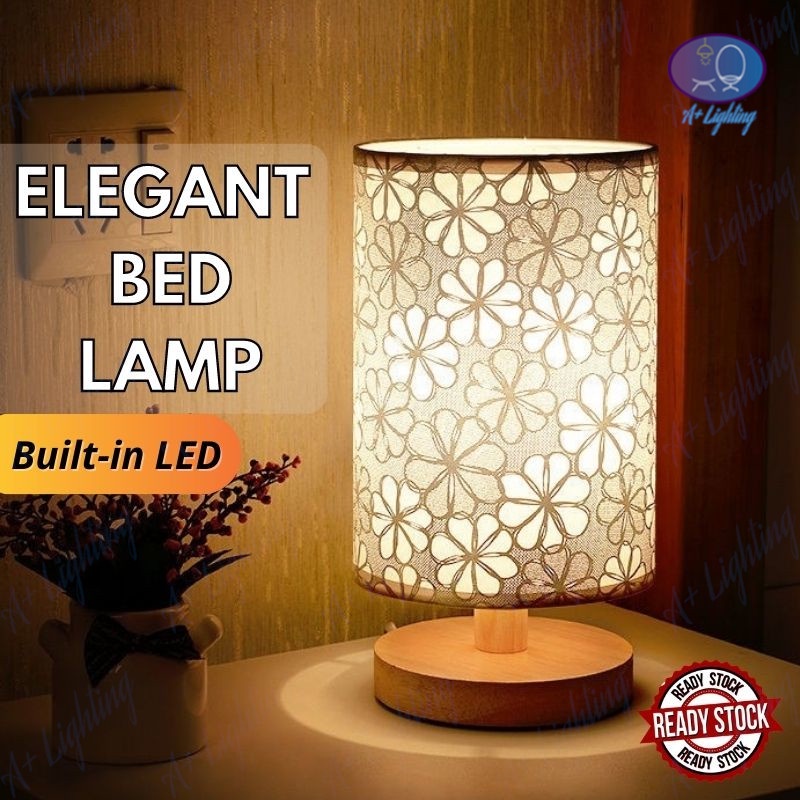 【Ready Stock】Wooden Bed Lamp LED Lampu Tidur Meja Table Night Light ...