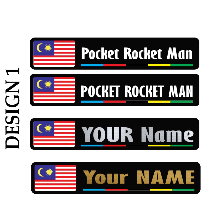 Sticker Basikal tag nama basikal kalis air tahan lasak 4pcs/set design ...