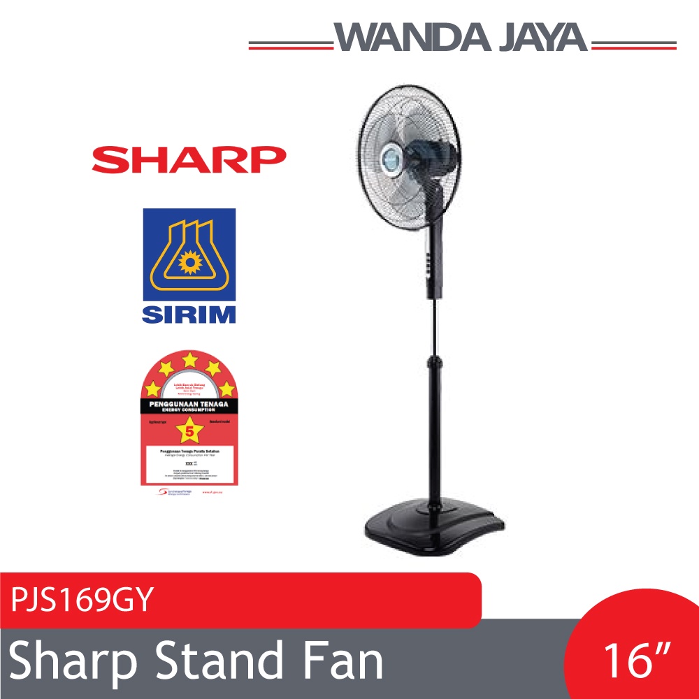 Sharp Stand Fan 3 Speeds 16" (PJS169GY) | Shopee Malaysia