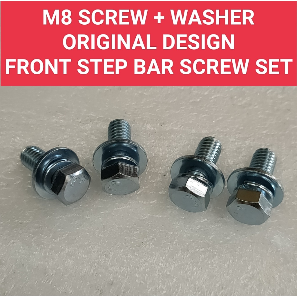 M8 SCREW + WASHER SET ( ORIGINAL DESIGN ) KUNCI FRONT STEP BAR ( 1 SET ...