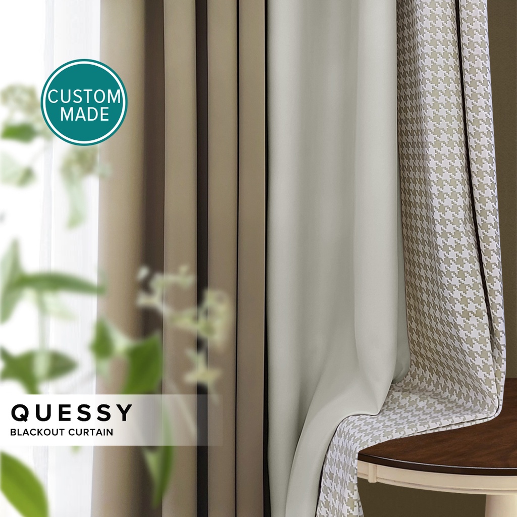 KKBS CURTAIN Quessy Langsir Blackout Tempahan Cangkuk/Ring/SFold ...