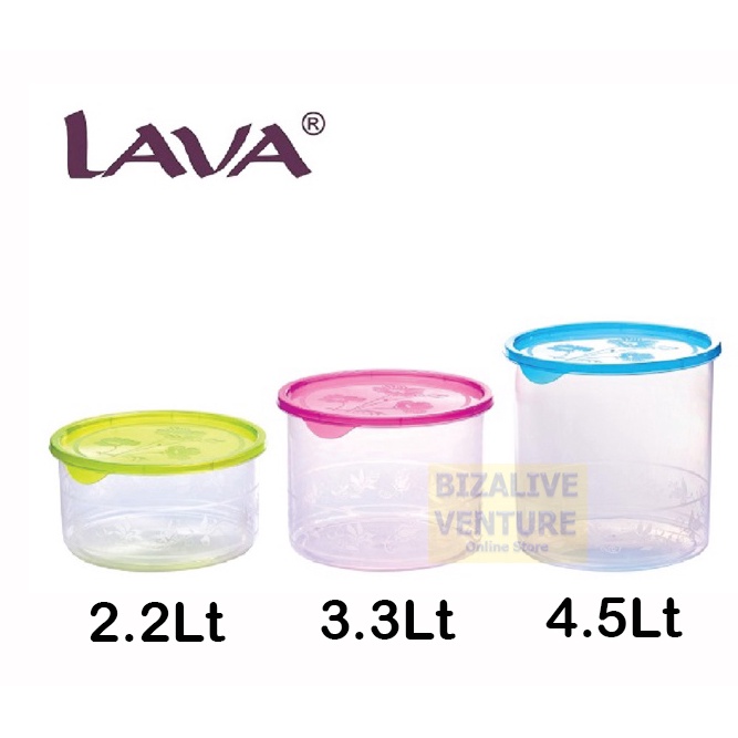 LAVA Air Tight Canister Food Savers 2.2Lt 3.3Lt 4.5Lt Storage Container ...