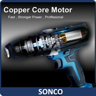 SONCO 88V/36V/24V/12V Cordless Impact drill hammer Screwdriver Portable ...
