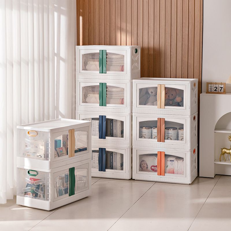 Two Open Doors Foldable Stackable Storage Cabinet Drawer Rack Storage ...