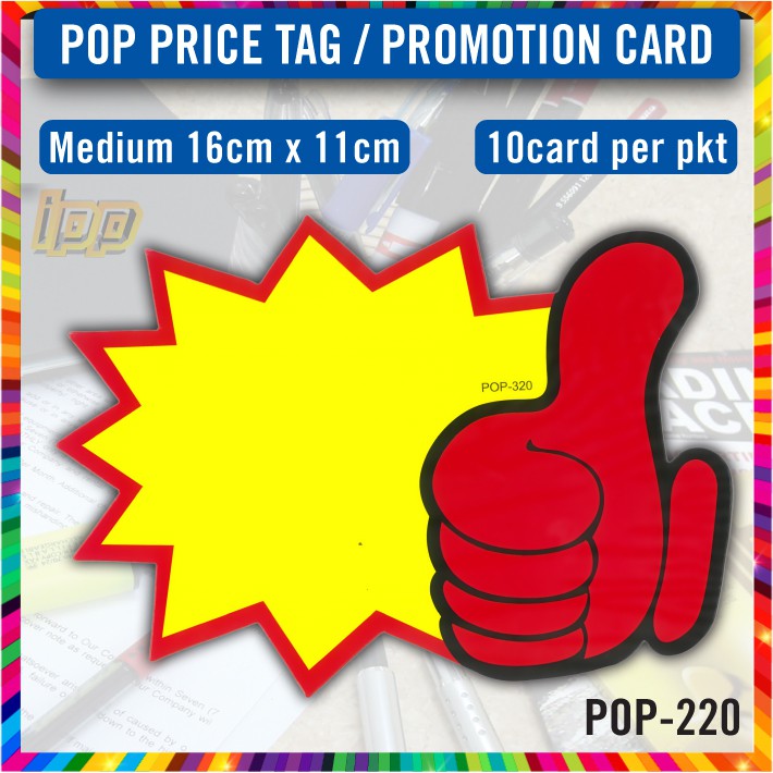 POP Price Tag Promotion Cards / Thumbs Up Pop Price Tags / Jualan Tag ...