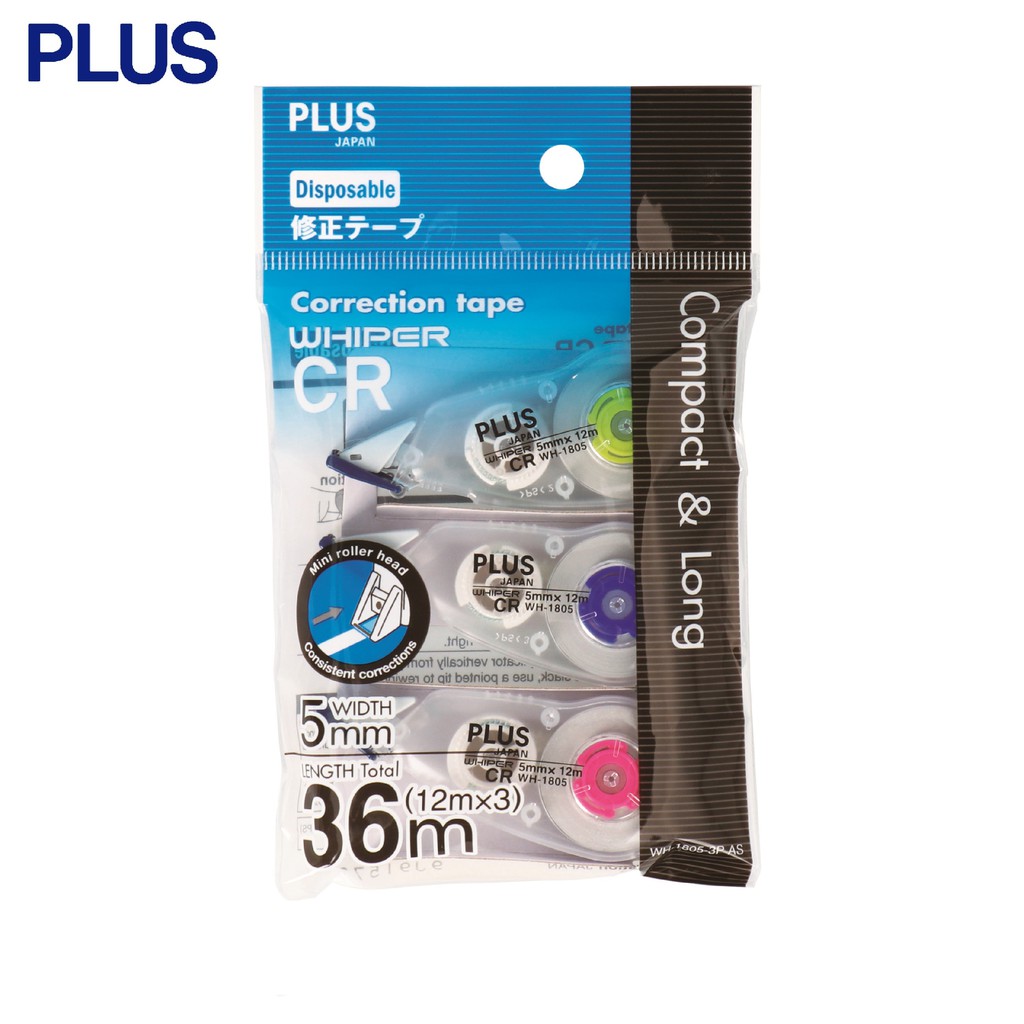 PLUS Correction Tape Whiper CR 3 in 1 WH-1805-3P STOCK CLEARANCE ...