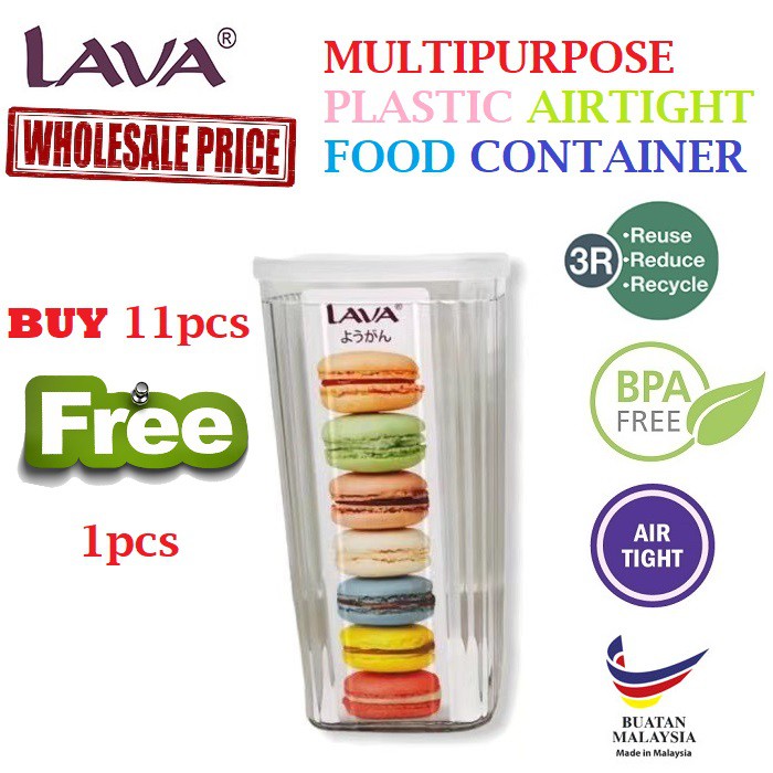 (BUY 11pcs FREE 1PCS) LAVA Multipurpose Plastic Airtight Food Container ...