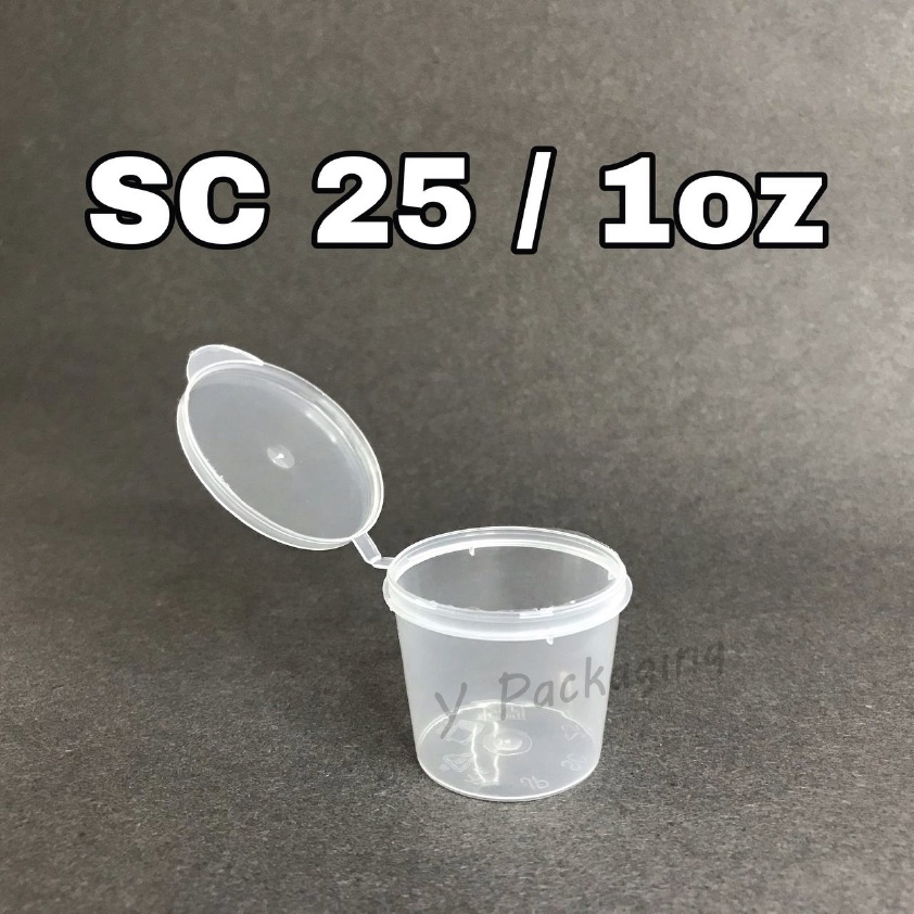 1oz SC 25 Disposable Plastic Sauce Container / Bekas Sos 100pcs【Ready ...