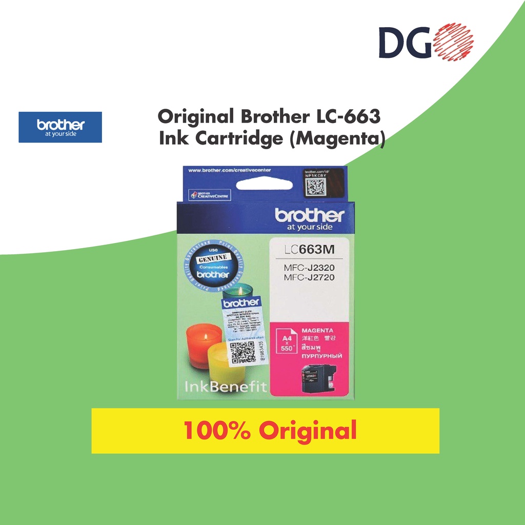 ORIGINAL BROTHER LC-663 INK CARTRIDGE (MAGENTA) FOR J2320,J2720 | Shopee Malaysia