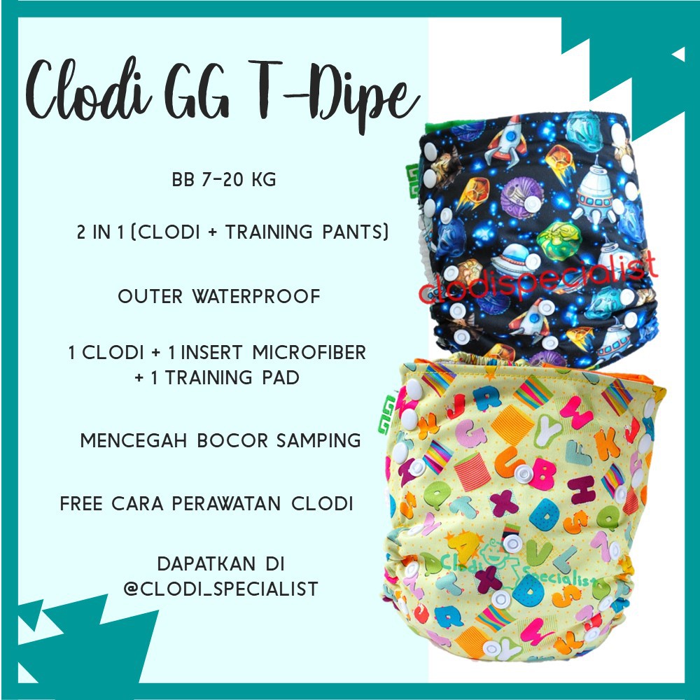 Original Clodi GG T Dipe Regular/ Re-Wash Cloth Diapers (7-20kg ...