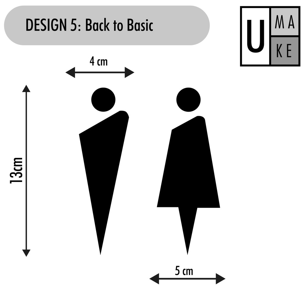 Umake 3d Sign Toilet WC Washroom Tandas Acrylic Sign Minimalist toilet ...