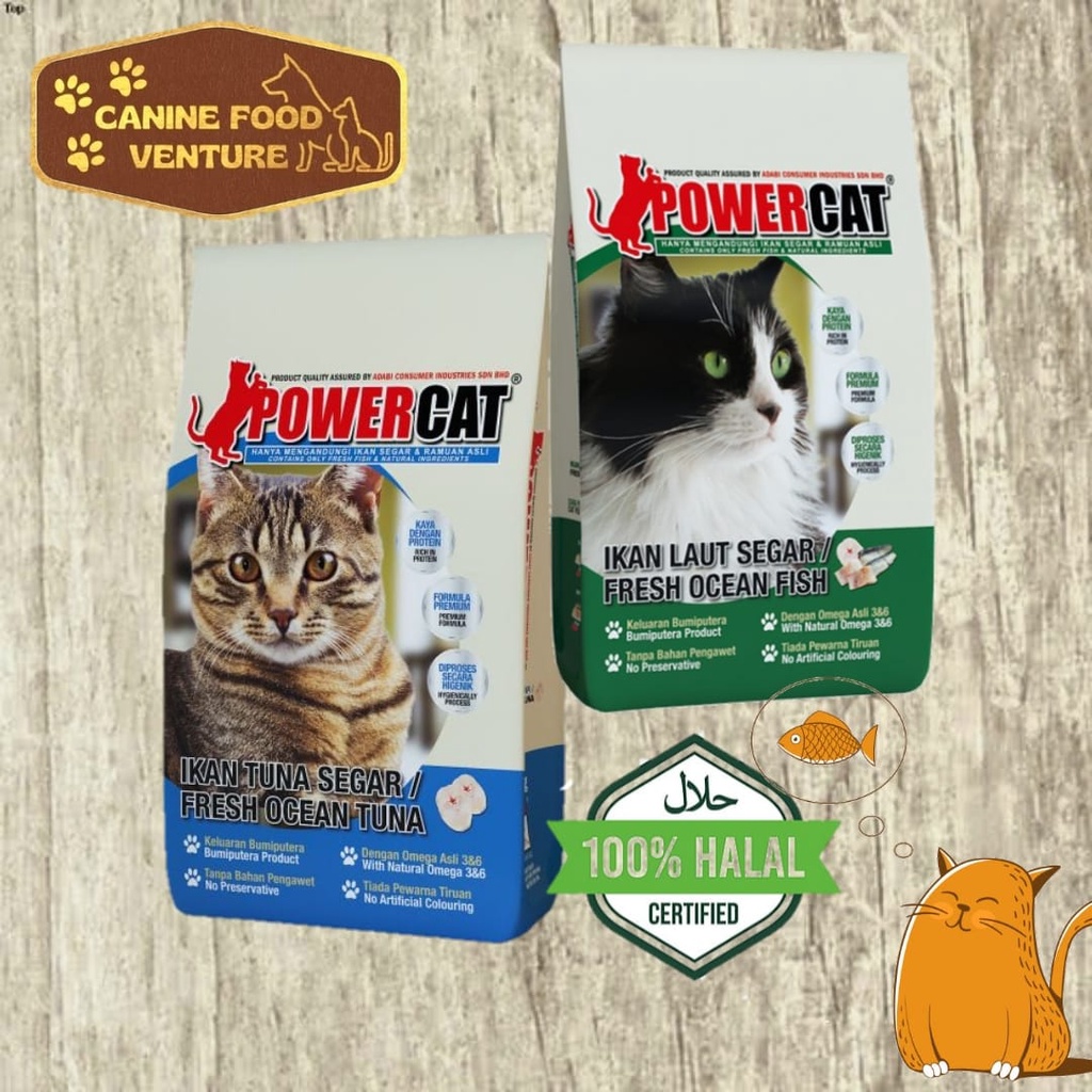 POWERCAT Dry Cat Food 7kg - Fresh Ocean Fish / Fresh Ocean Tuna ...