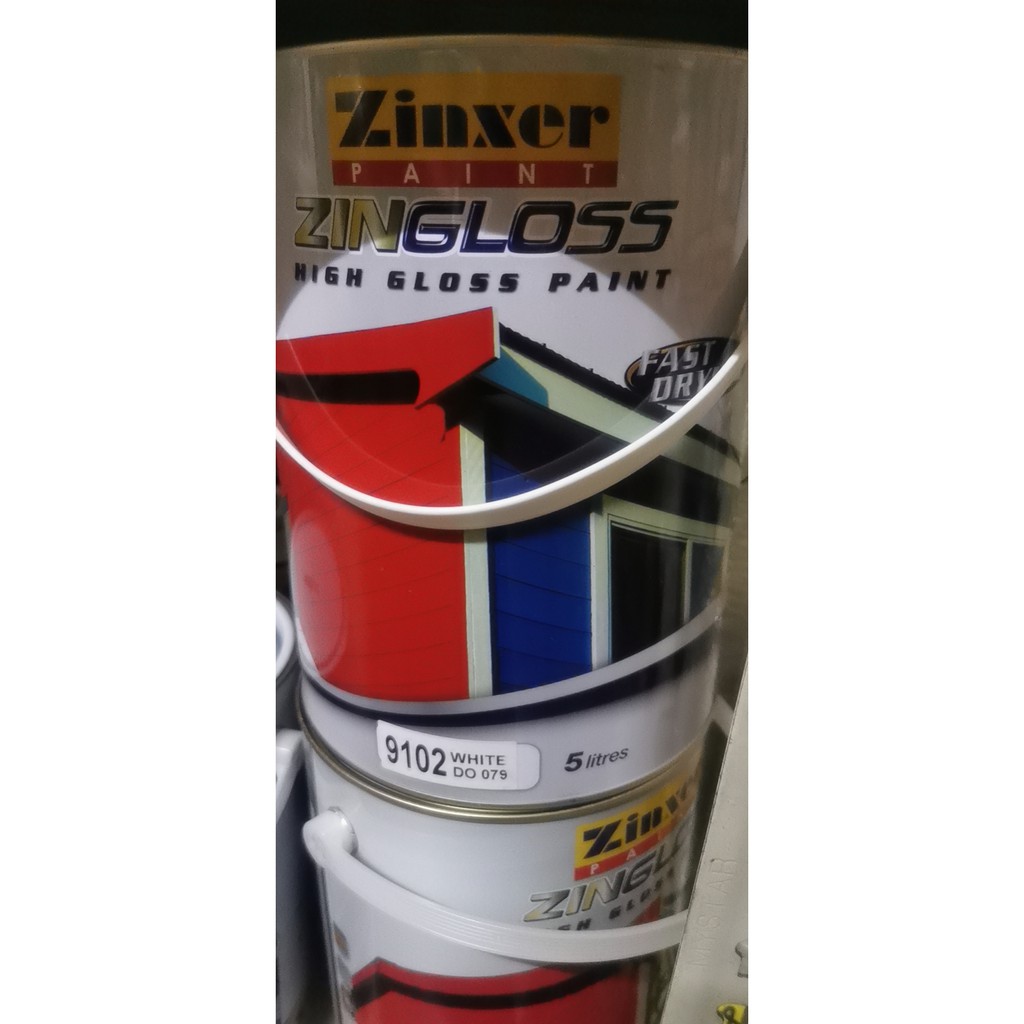 YLK 【5L】ZINXER PAINT Zingloss HIgh Gloss Fast Drying Paint/ Cepat ...