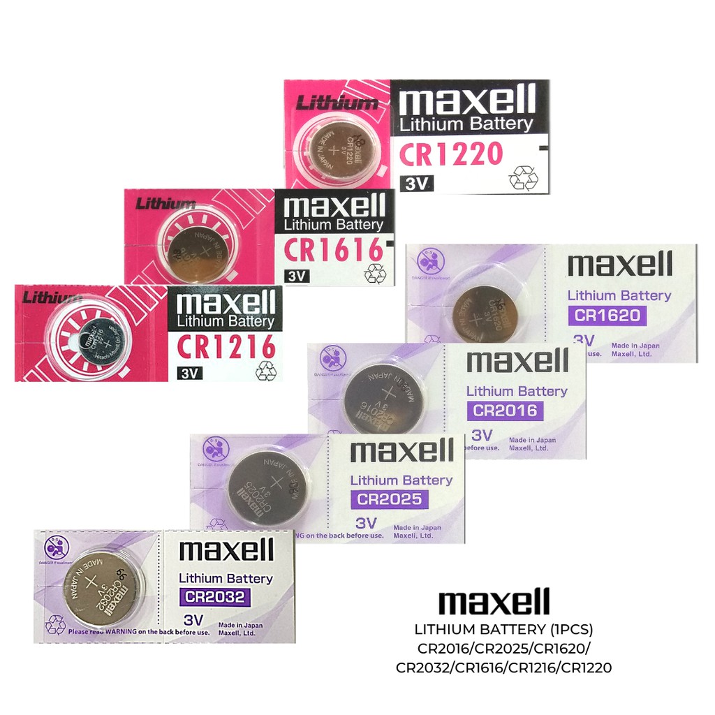 [1Pcs] Maxell CR2016/CR2025/CR2032/CR1220/ CR1616/CR1216/CR1620 Lithium 3V Battery - 100% ...