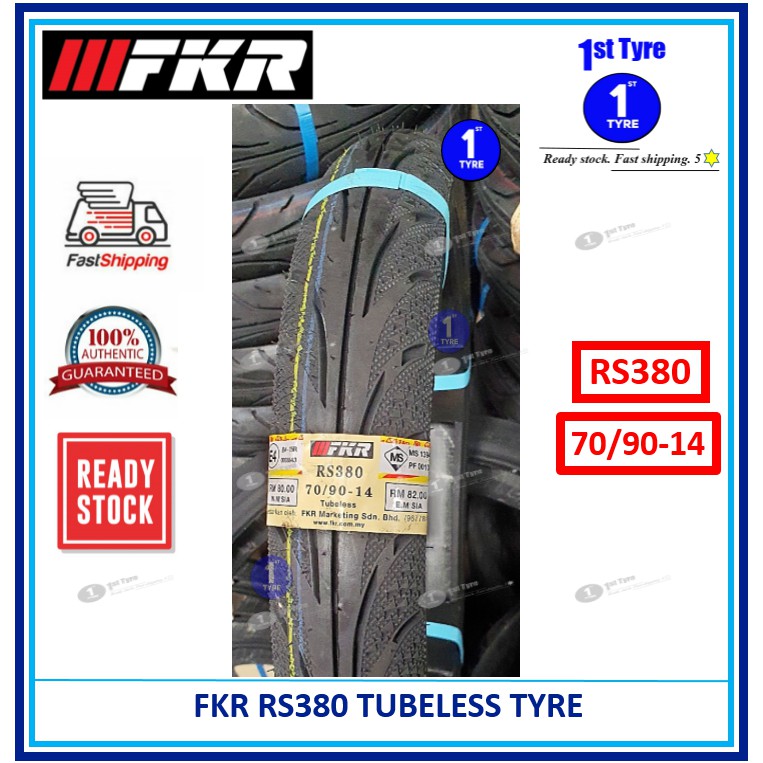 TAYAR FKR MOTORCYCLE TYRE RS380 (MAXXIS DIAMOND) 70/90-14 TUBELESS ...