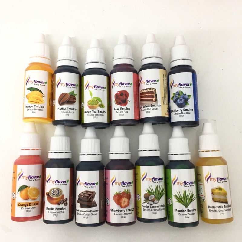 Ready Stock📣 [Halal] 25g MyFlavor EMULCO Pandan, Orange, Red Velvet ...