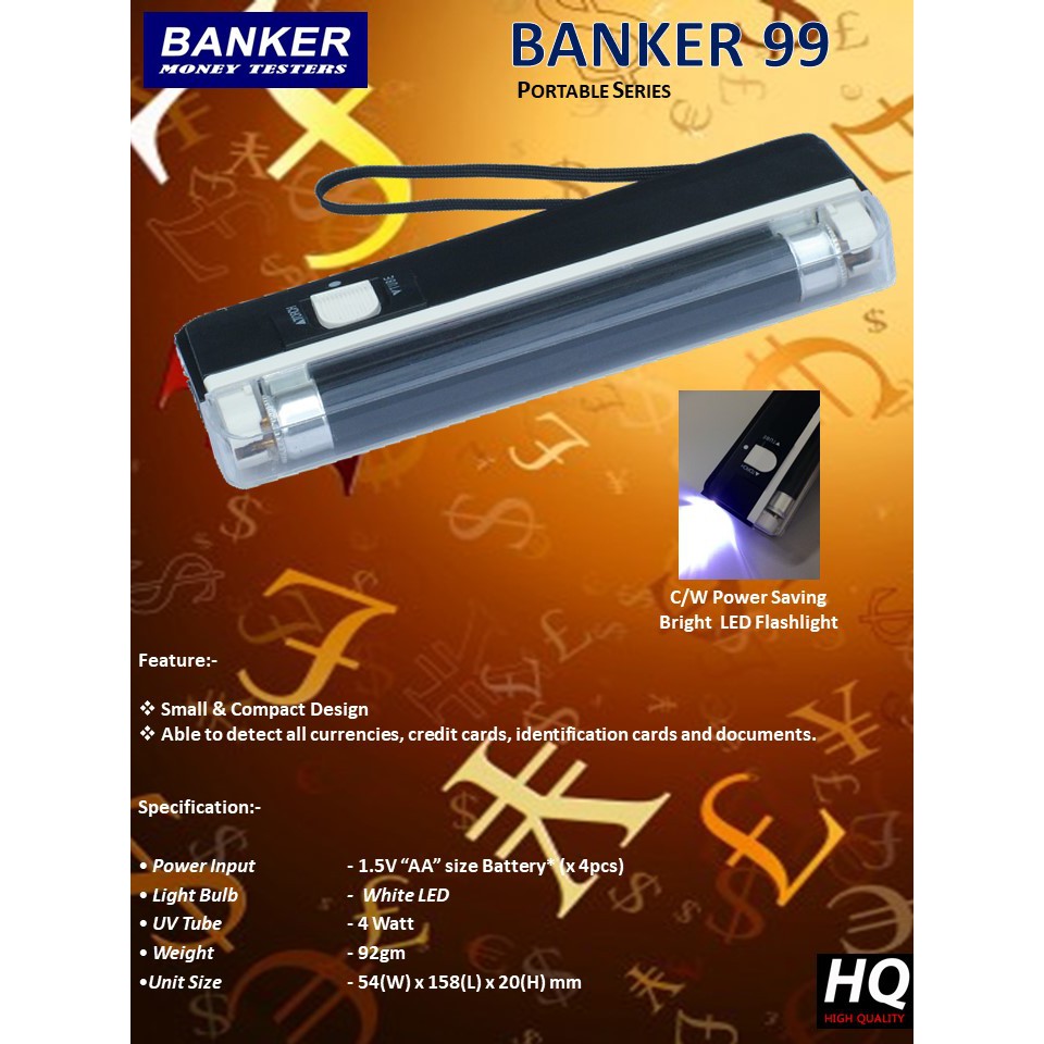 UV Light Counterfeit Money Detector Portable (batteries included ...