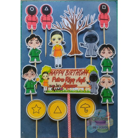 Squid Game Cake Topper Set Custom | Shopee Malaysia