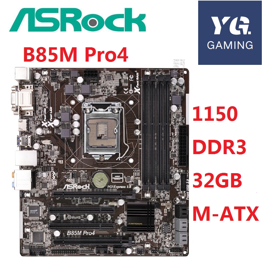 ASRock B85M Pro4 LGA 1150 DDR3 boards 32GB USB2.0 USB3.0 B85 b81 b85M ...