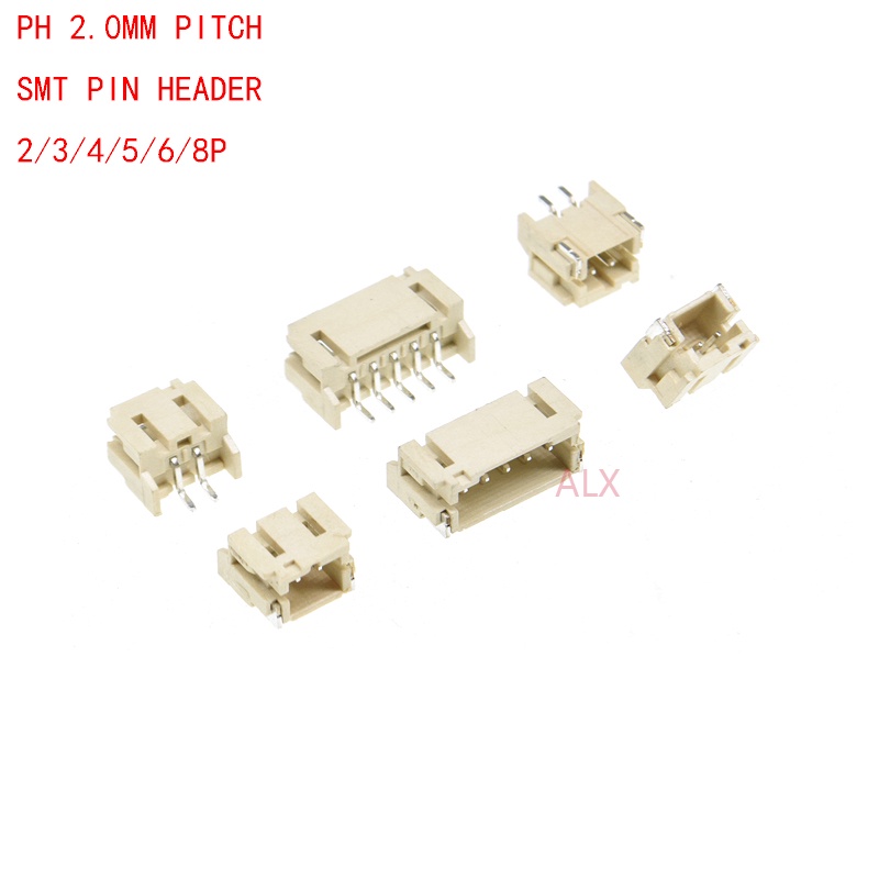 20pcs PH2.0 SMD SMT RIGHT ANGLE Connector 2.0MM PITCH 2MM MALE Pin Header 2P/3P/4P/5P/6P/8P/ FOR ...