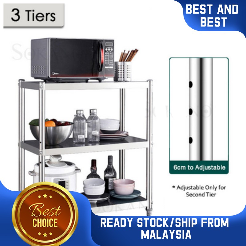 🔥Ready Stock🔥Stainless Steel Multilayer Racks/Household Kitchen Shelves ...