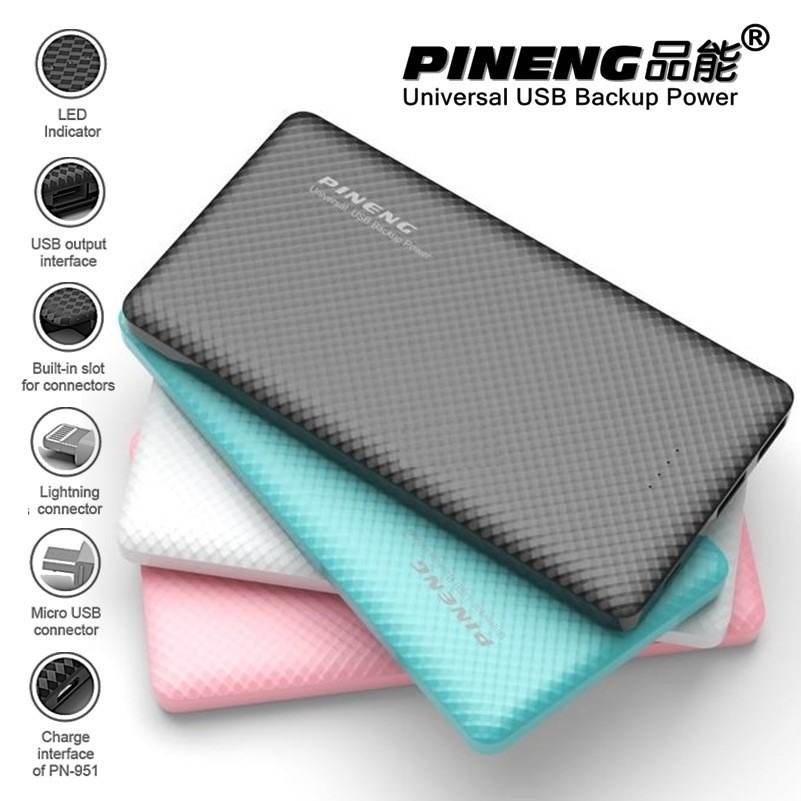 Pineng PN-958 Power Bank 10000mAh Micro Powerbank SHAKE & START 100% ...