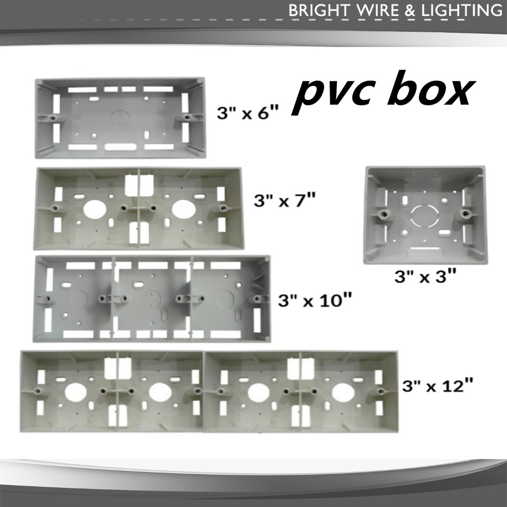 PVC Box Surface Type Nut Box/ Electrical Box/ Base 3x3 / 3x7 / 3x10 ...
