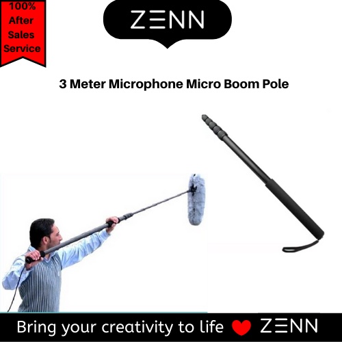 (READY STOCK) ZENN 3 Meter Microphone Micro Boom Pole for Stereo Video ...
