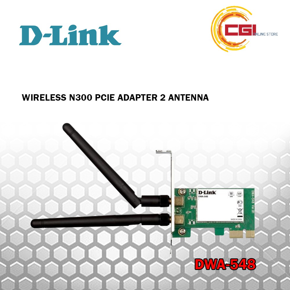 D-Link DWA-548 Wireless N300 PCIE Adapter 2 Antenna | Shopee Malaysia