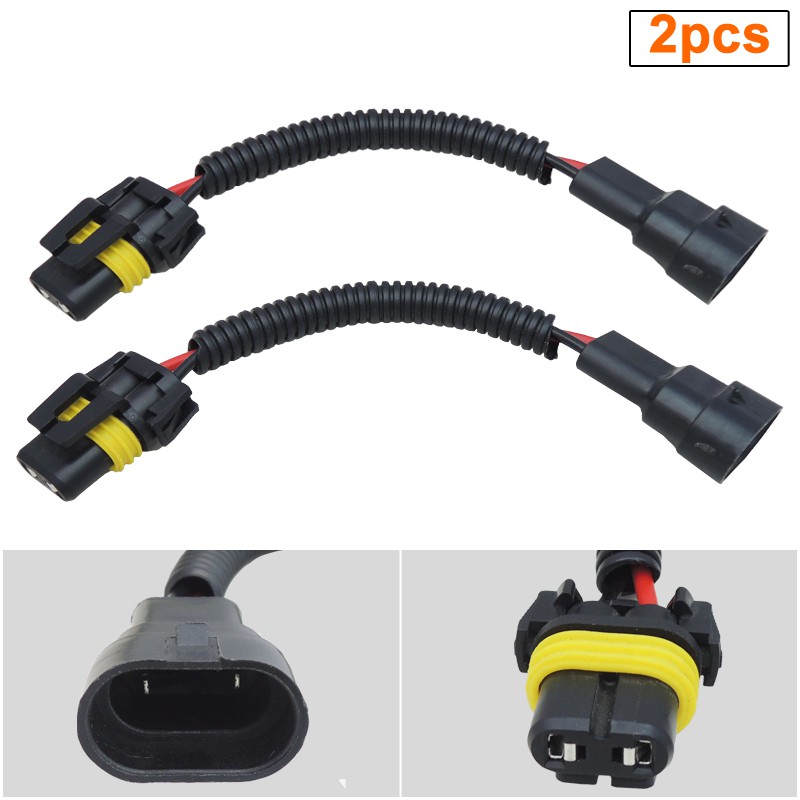 2PCS 9006 HB4 9012 Car Truck Fog Light Headlights DRL Extension Wiring ...