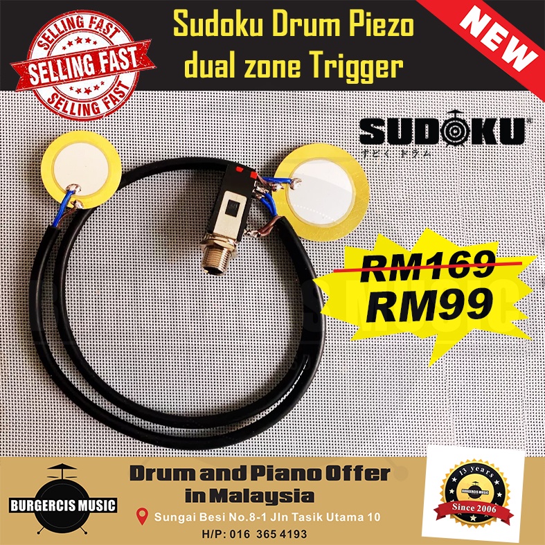 Sudoku Drum Piezo Dual Zone Trigger (Electronic Drum) | Shopee Malaysia