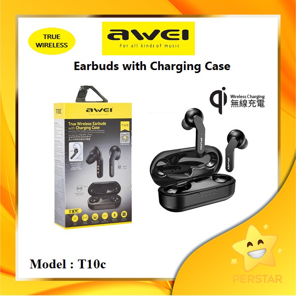 [ 100% ORIGINAL ] AWEI T10C True Wireless TWS Lossless Noise Reduction ...