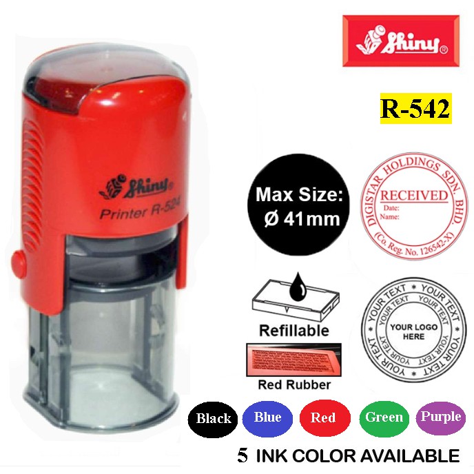 CUSTOMIZED Shiny ROUND CIRCLE SHAPE Self Inking Stamp - Shiny R512 to R542 Printer Line | Shopee ...