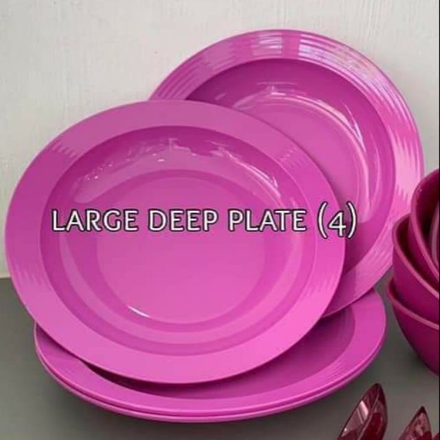 Tupperware large deep plate 550ml (4pcs) | Shopee Malaysia