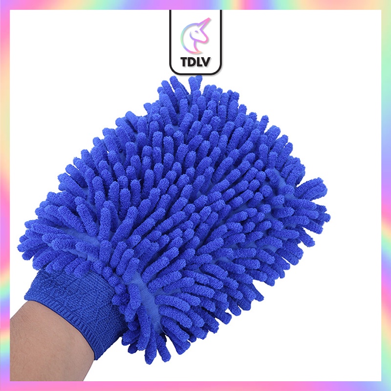 TDLV Car Cleaning Drying Hand Glove Chenille Microfiber Window Dust ...
