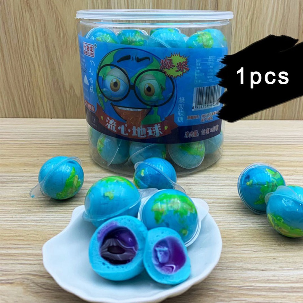 🔥HALAL🔥 1 Biji Planet Earth Bumi /Eyeball Mata Soft Fruit Gummi With ...