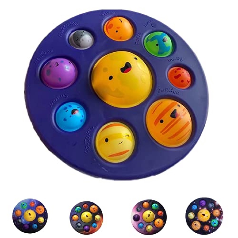 Planets Pop It Fidget Toys Early Education Solar System Push Bubble ...