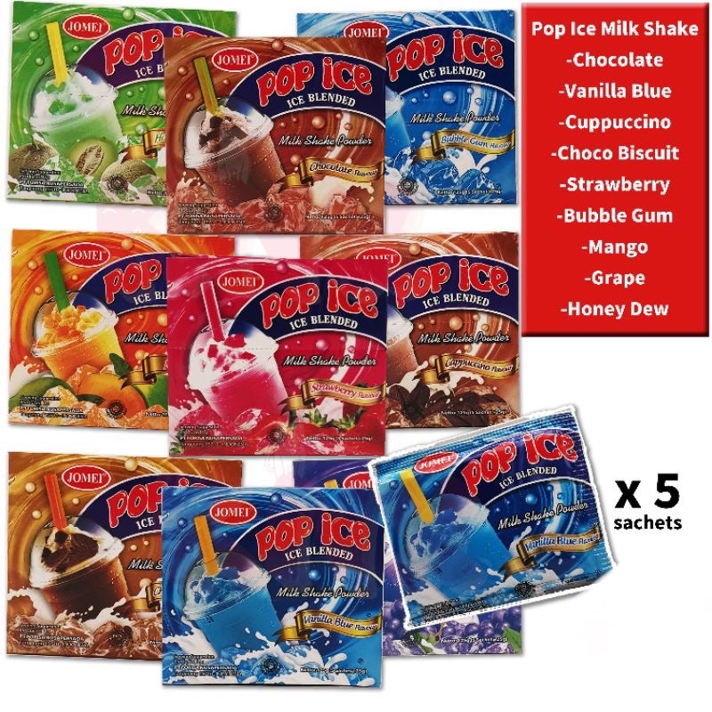 Pop Ice Blended Milk Shake Powder 1box(5sachet) vanilla blue chocolate ...