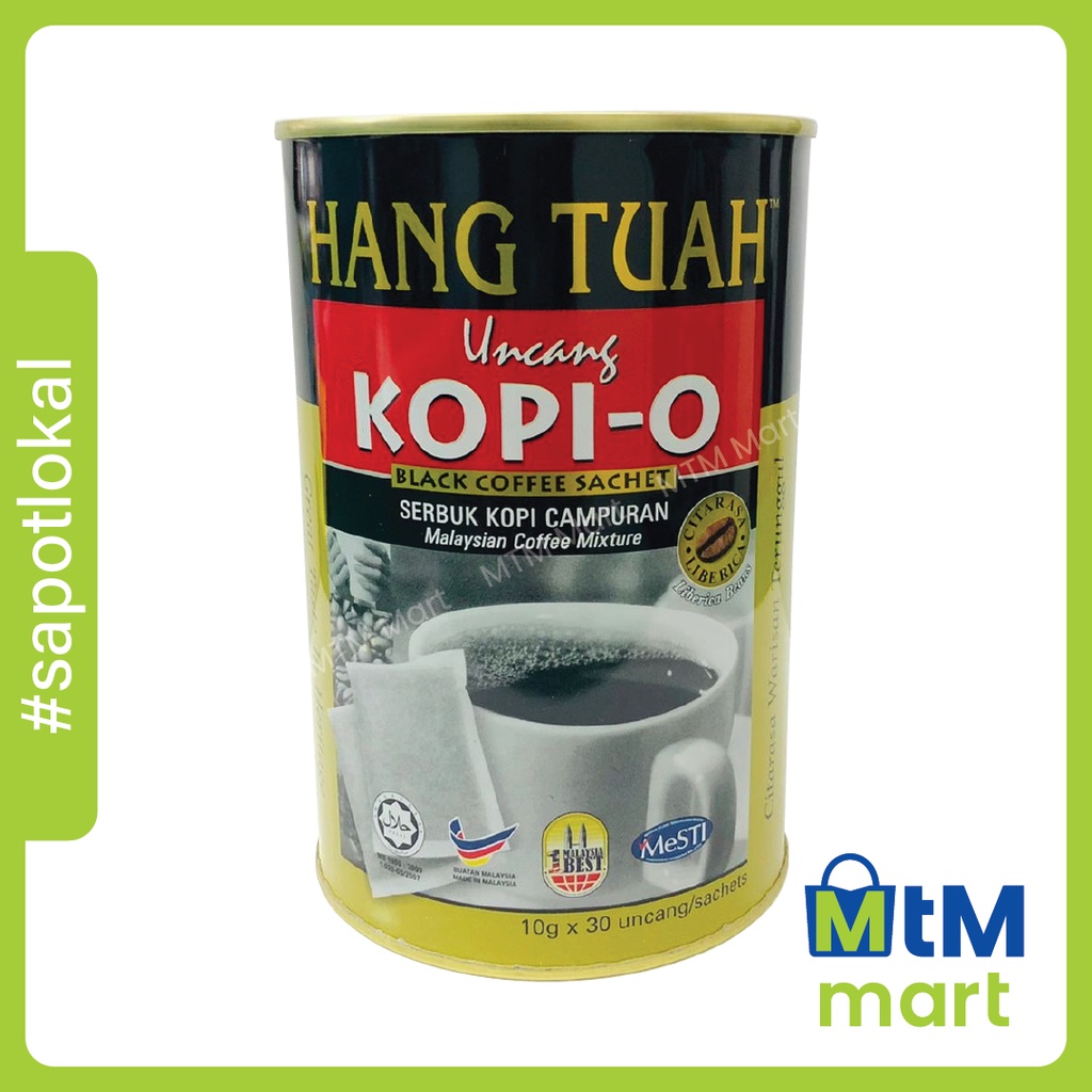 HANG TUAH Uncang Kopi-O 10g X 30 (Tin) / Black Coffee Sachet / Citarasa Liberica [MTM Mart ...