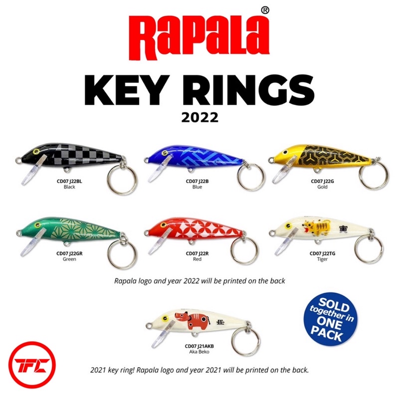 RAPALA Limited Edition Key Rings 7 in 1 Set Japan CD07 | Shopee Malaysia